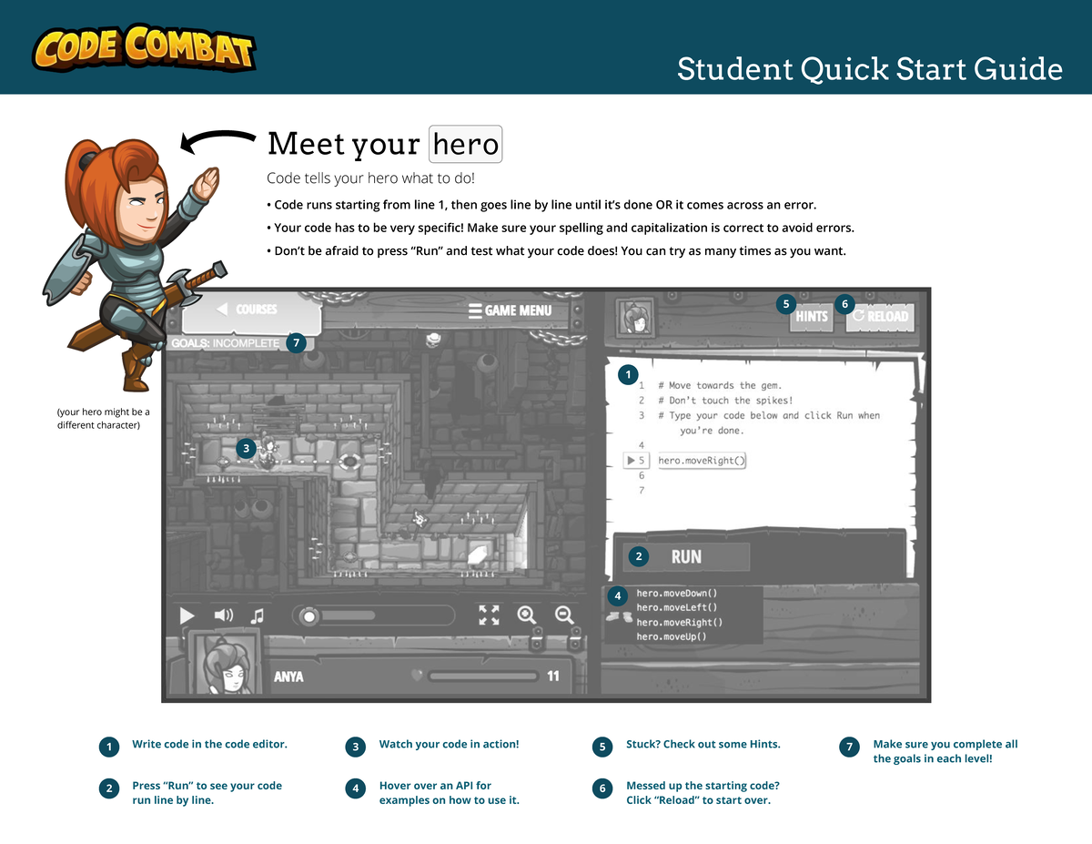 Code Combat Student Quick Start Guide: Level Up Your Coding Skills ...