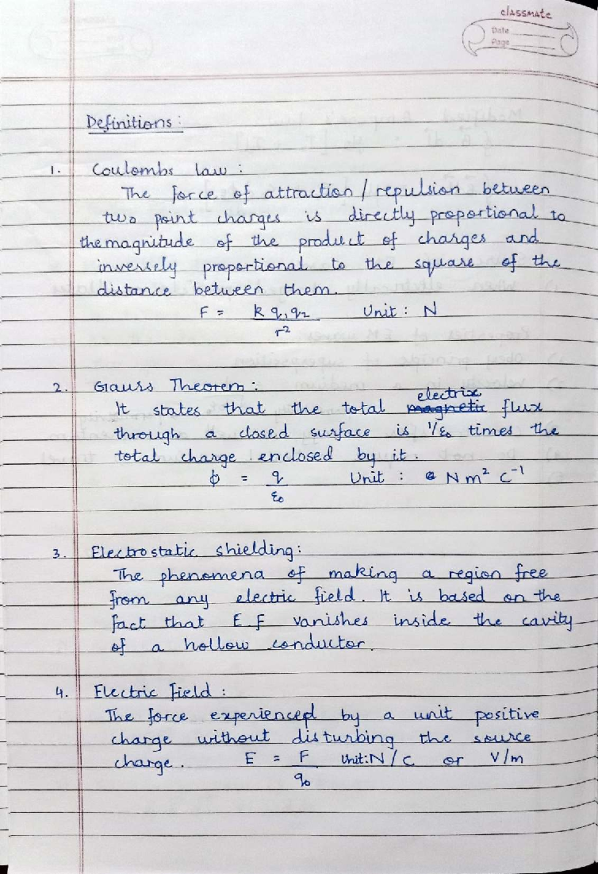 Physics Class 12 CBSE: Comprehensive Definitions and Concepts - Studocu