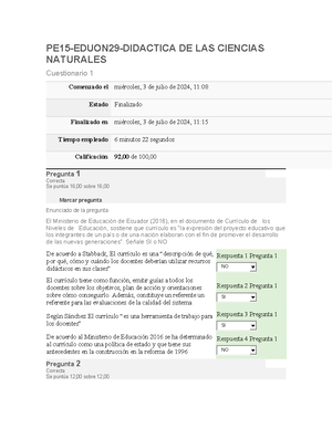 Actividad EN Clases DE Ciencias Naturales - LICENCIATURA EN CIENCIAS DE ...