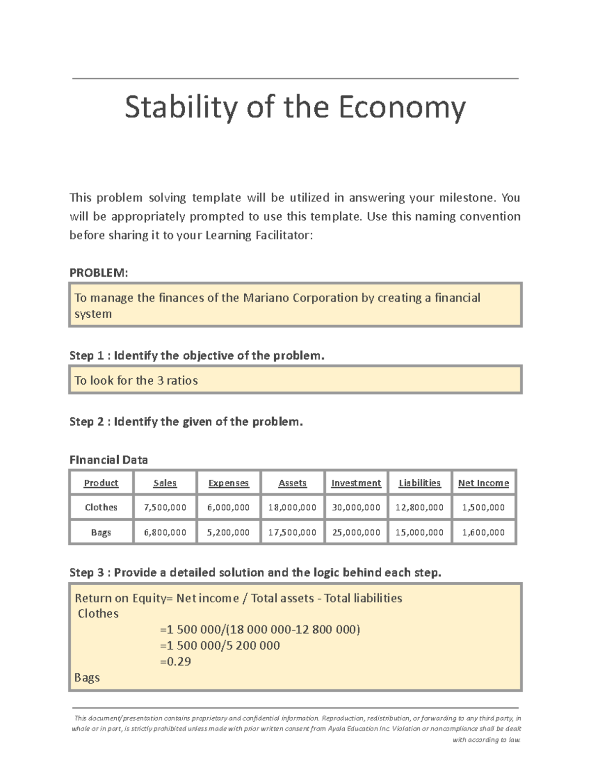 Stability of the Economy - You will be appropriately prompted to use ...