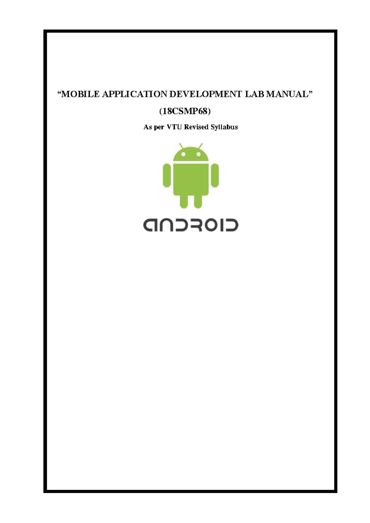 18CSMP68 MAD LAB Manual - “MOBILE APPLICATION DEVELOPMENT LAB MANUAL ...