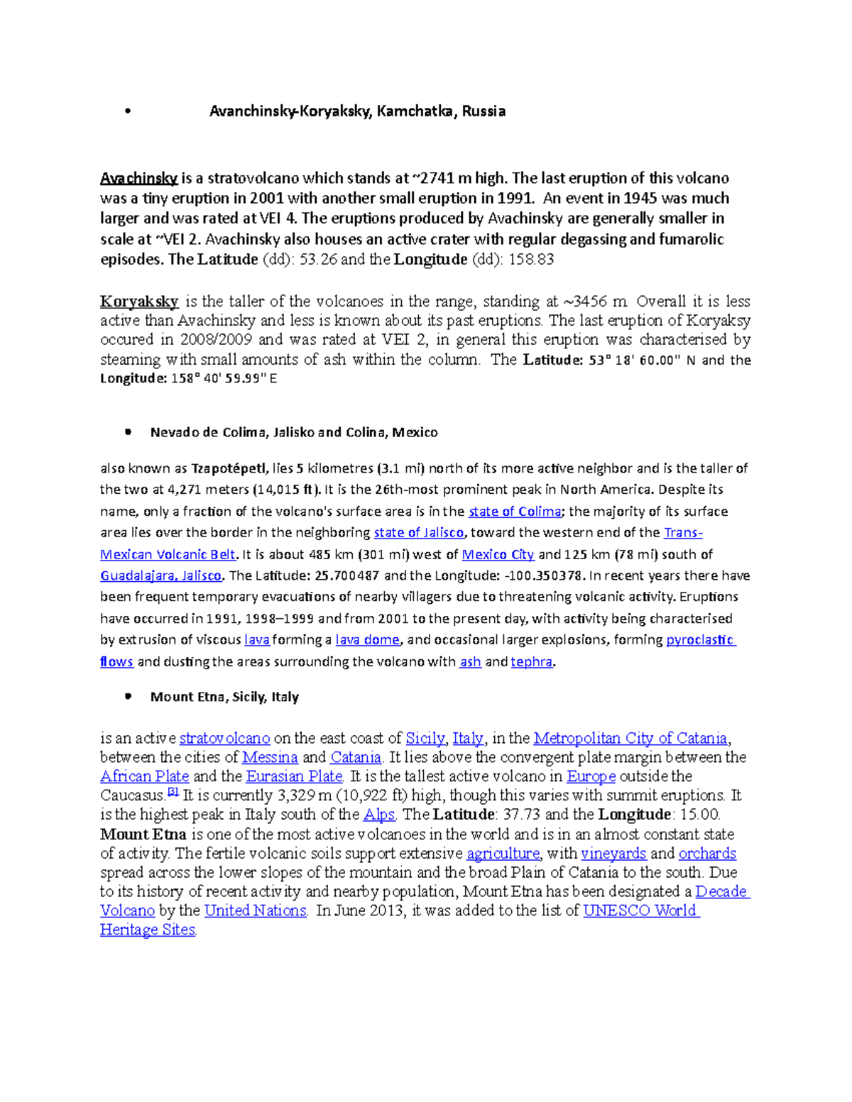 Volcanoes - Avanchinsky-Koryaksky, Kamchatka, Russia Avachinsky is a ...