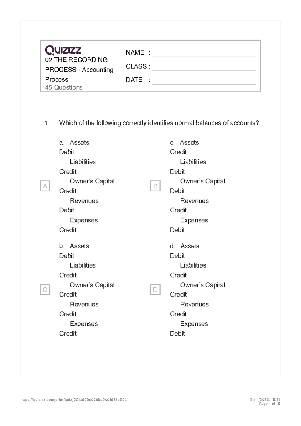 02 ACCOUNTING PROCESS: RECORDING QUESTIONS AND ANSWERS - Studocu