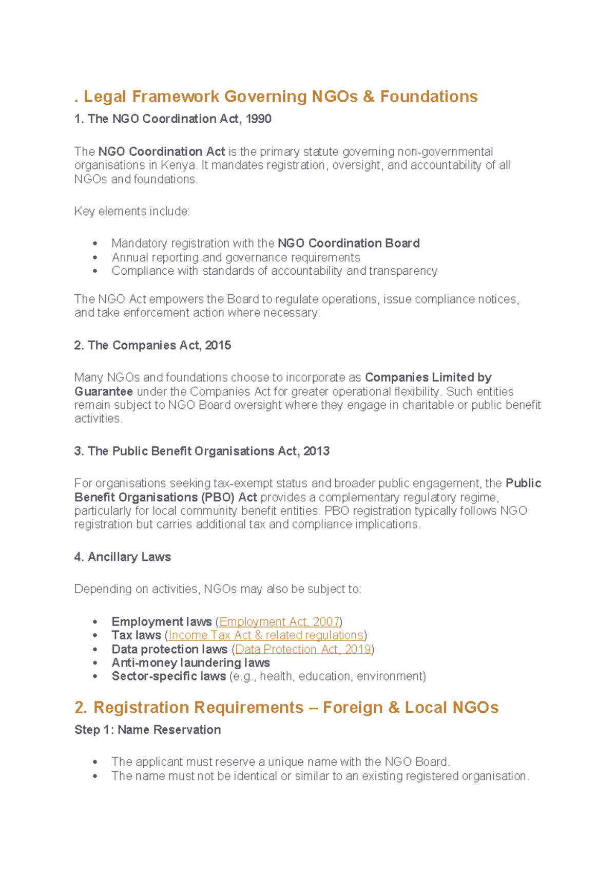 Legal Framework for NGOs in Kenya: Registration & Compliance Guide ...