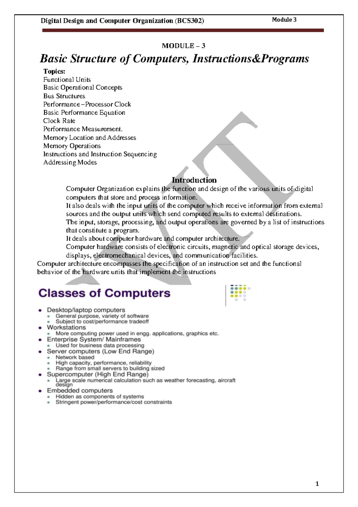 Digital Design and Computer Organization (BCS302) Module 3 Notes - Studocu