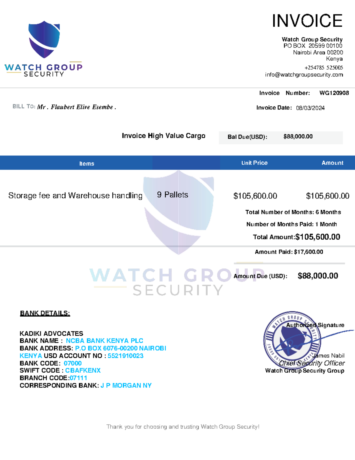 Invoice Summary for PA MOLA - Histología and Storage Costs - Studocu