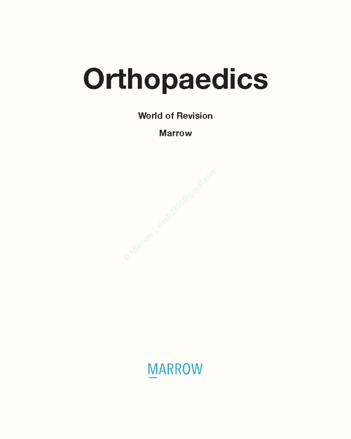 Orthopaedics World of Revision Notes - Marrow v1.0 - Studocu