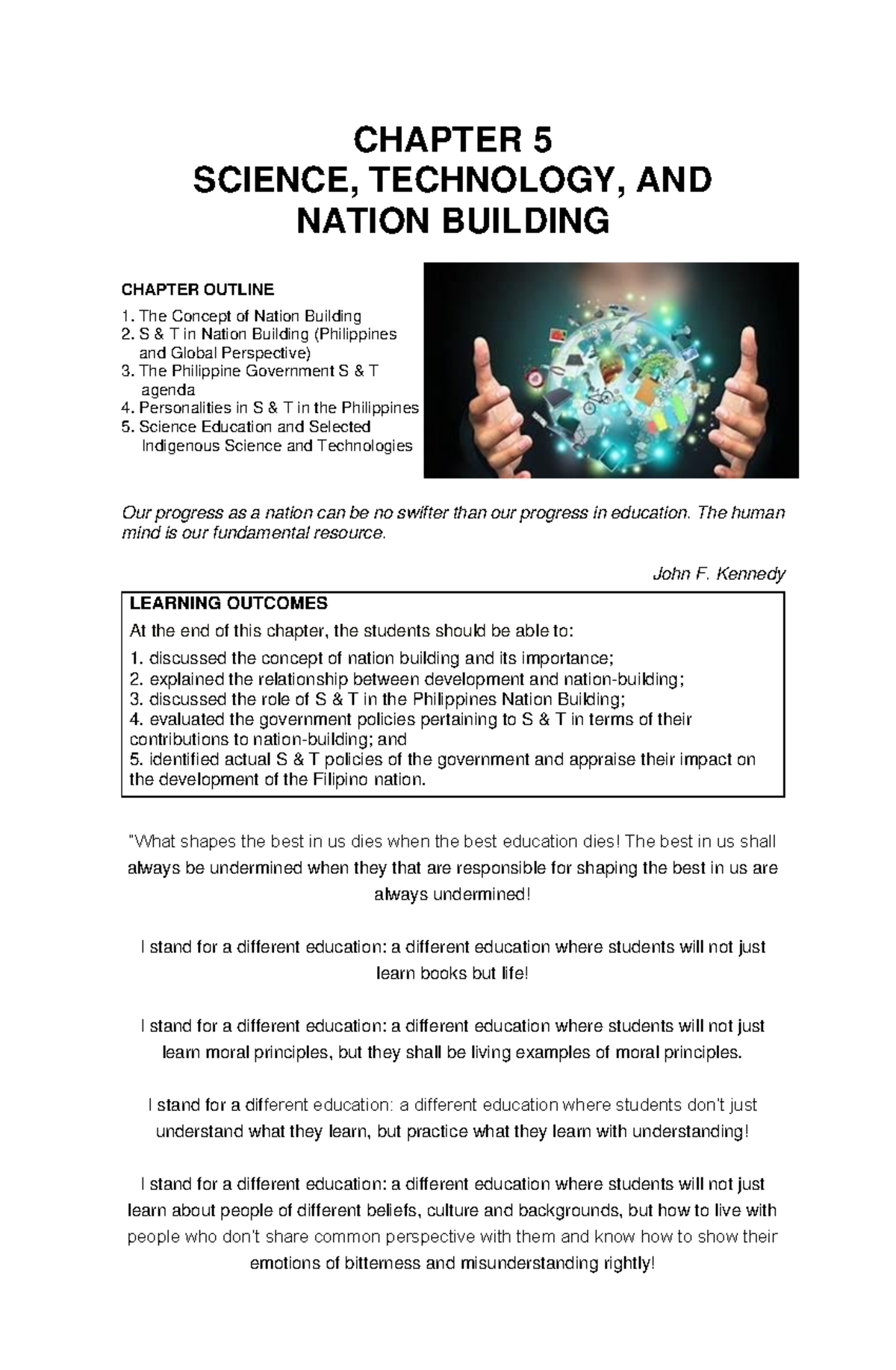 Chapter 5 - Science, Technology, and Society Notes - CHAPTER 5 SCIENCE ...