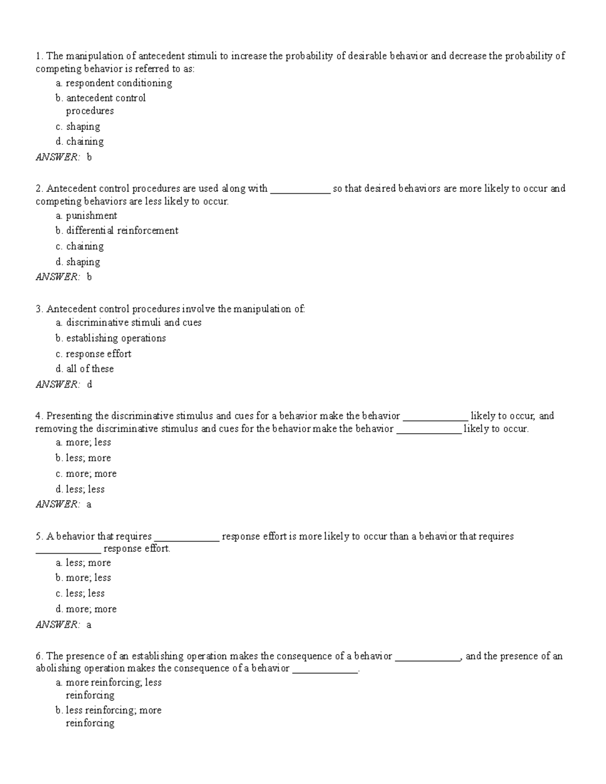 Chapter 16: Understanding Antecedent Control Procedures - Studocu
