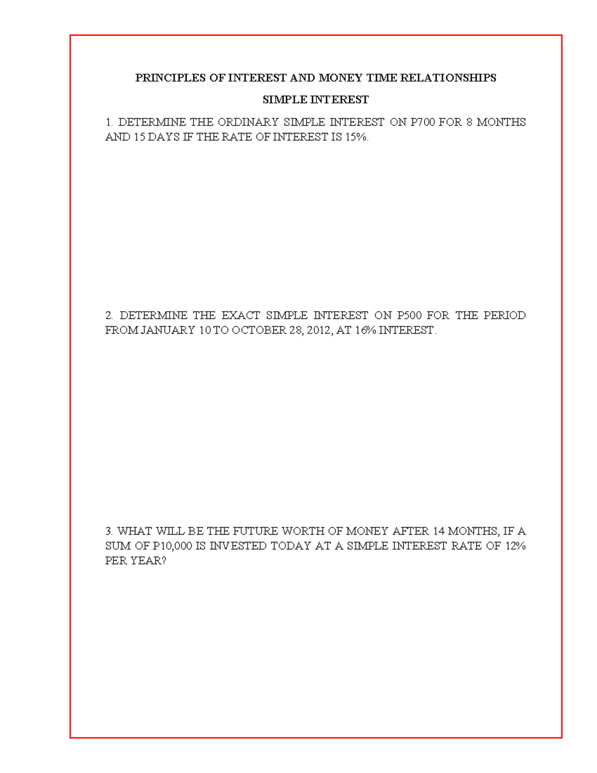 ECON 101: Principles of Interest & Money Time Relationships Notes - Studocu