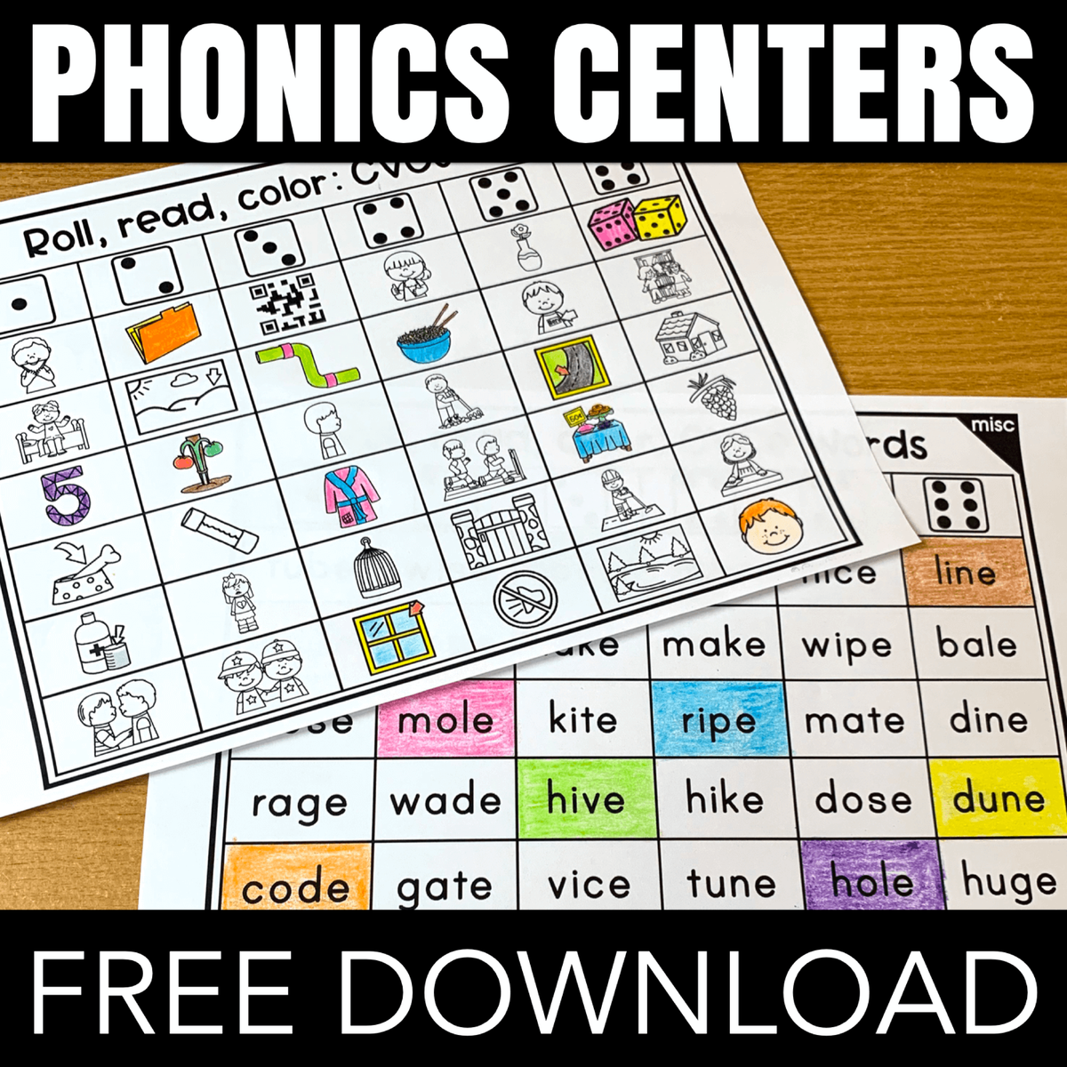 1st Grade Phonics Centers: Roll & Read CVCe Words Game - Studocu