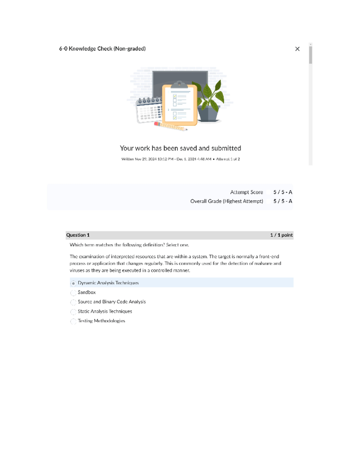 Module Six CYB-240 Knowledge Check: Understanding Analysis Techniques ...