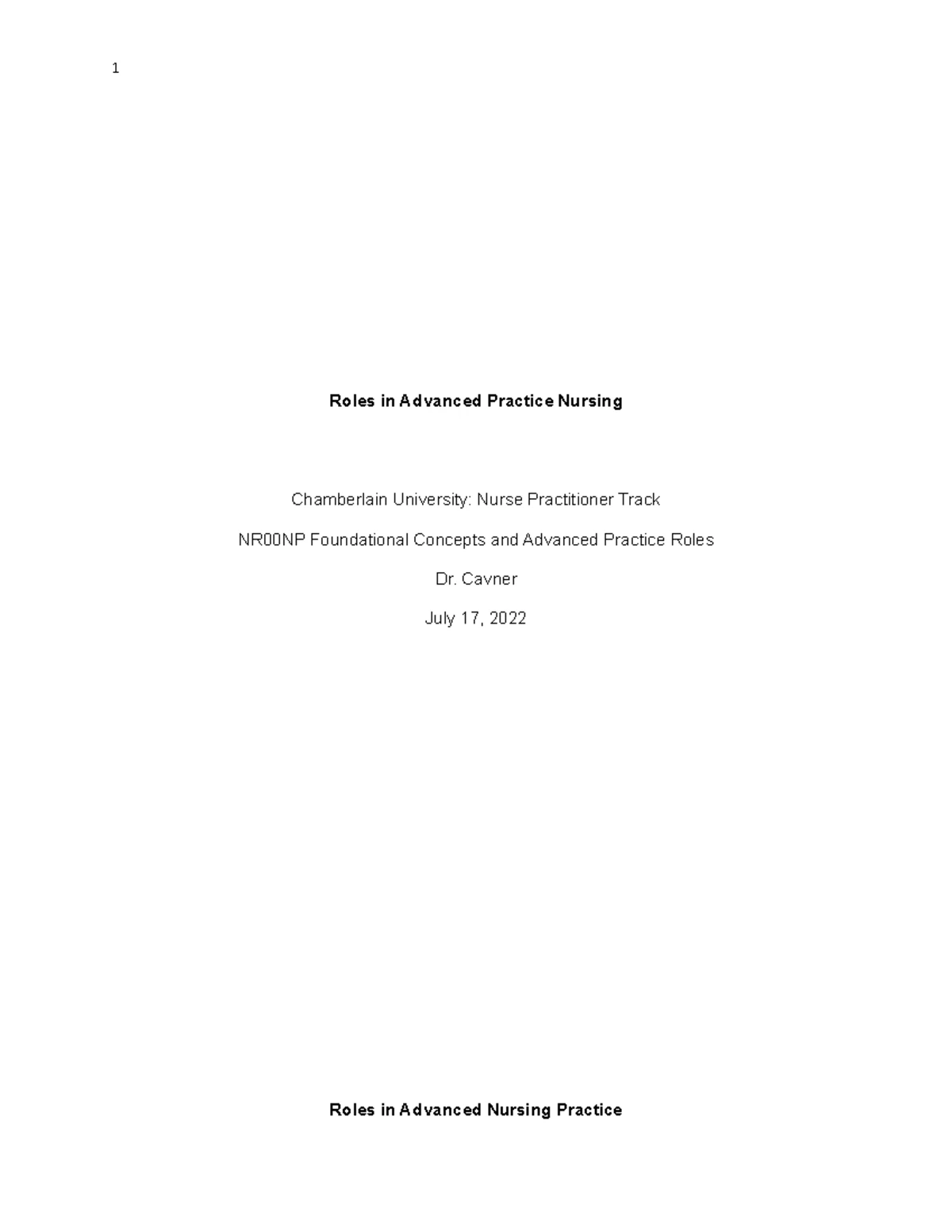 NR500NP Final Exam: Exploring the 4 Roles of Advanced Practice Nursing ...