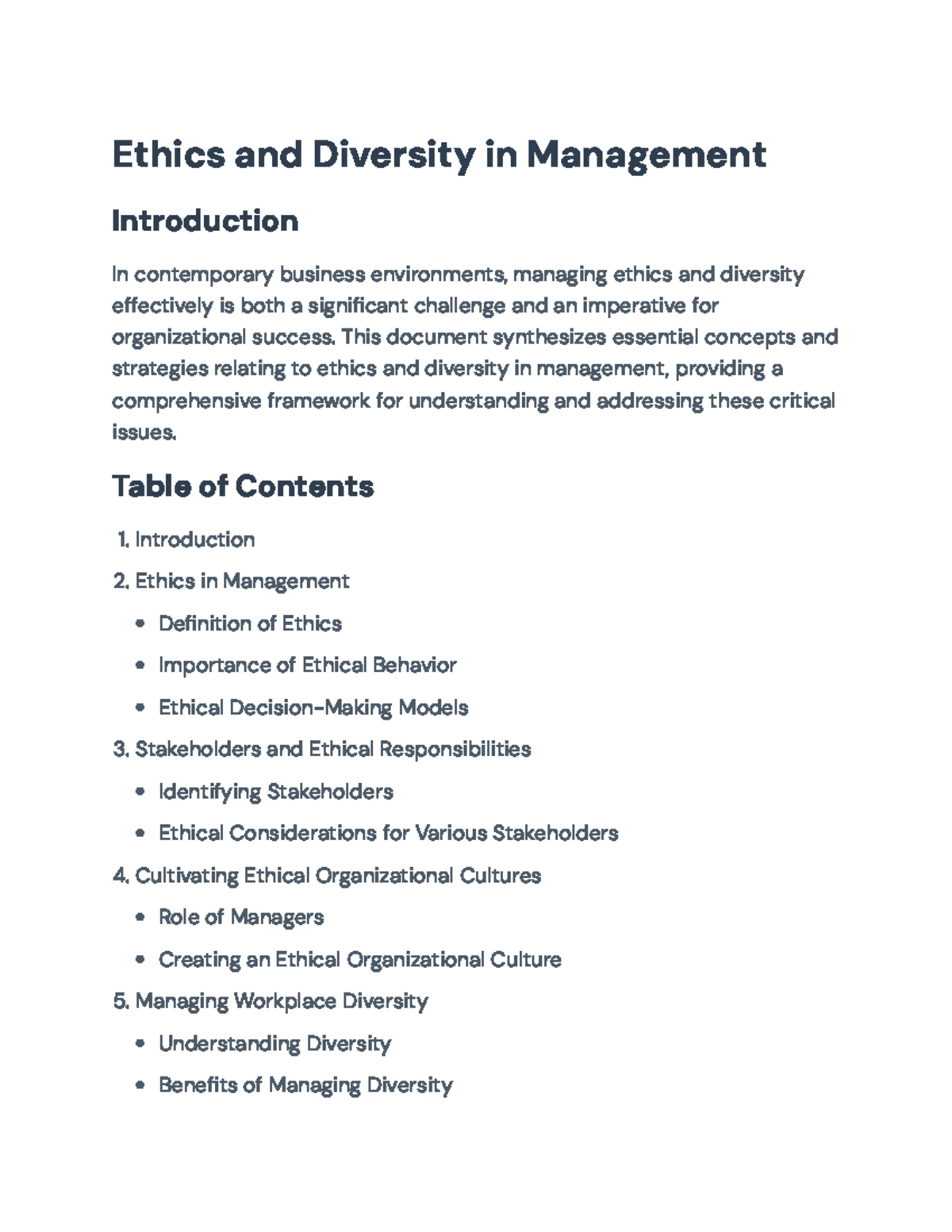 Ethics and Diversity in Management: Strategies for Organizational ...
