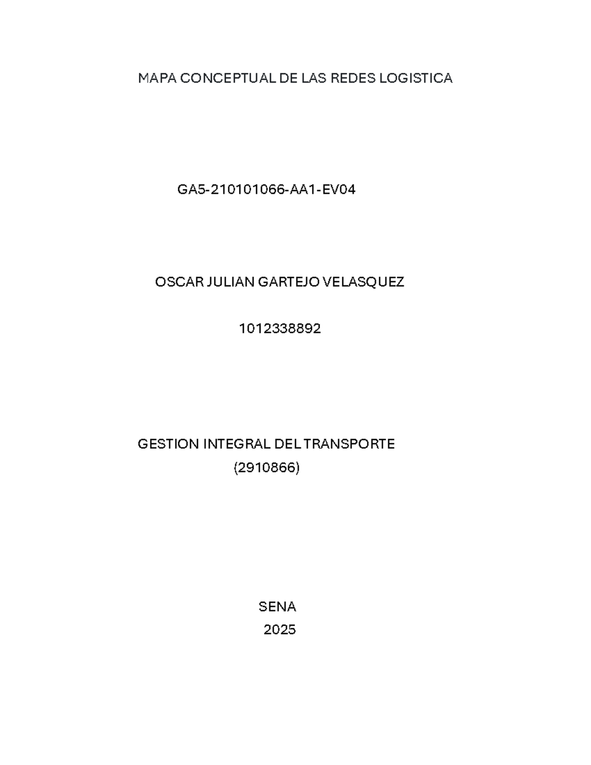MAPA CONCEPTUAL DE REDES LOGÍSTICAS - GESTIÓN INTEGRAL DEL TRANSPORTE ...