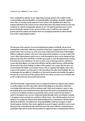 [Solved] How to write formative episode of care on your first placement ...