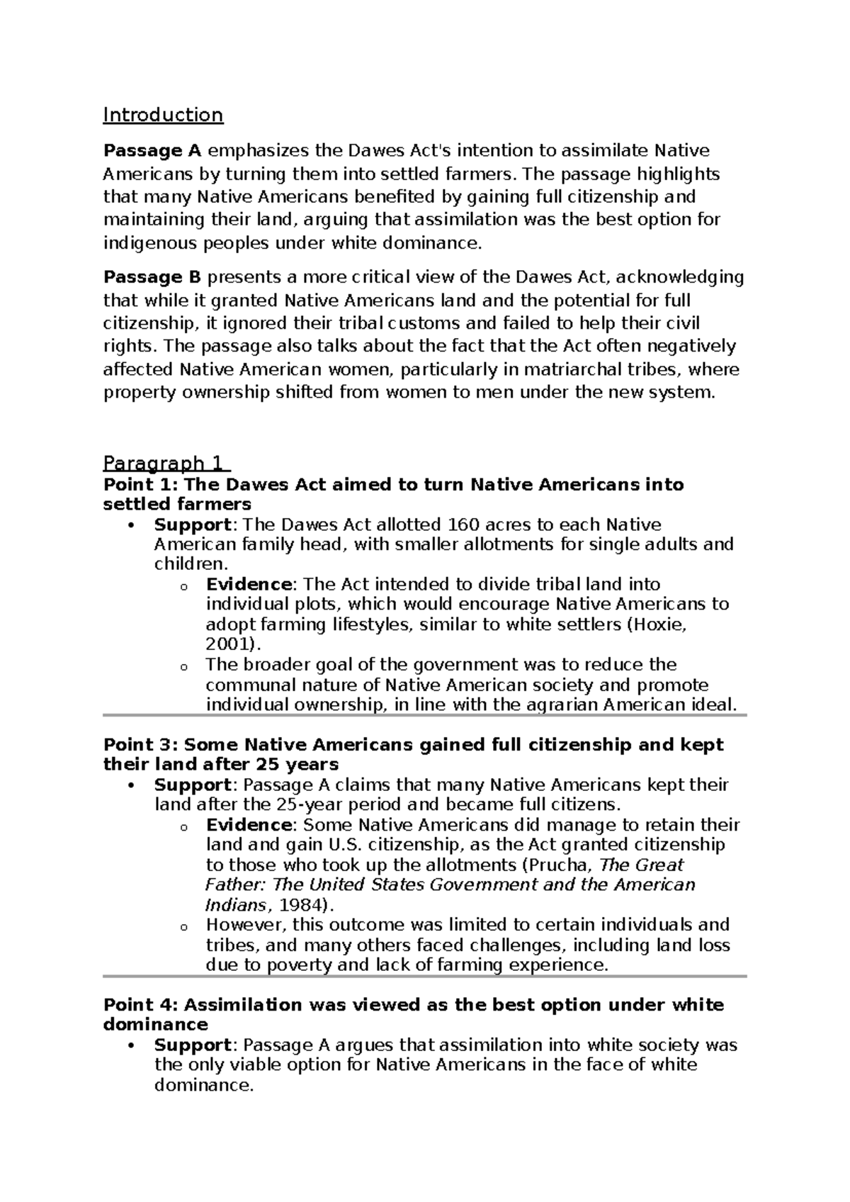 Dawes Act Analysis: Impacts on Native Americans' Lives and Land - Studocu