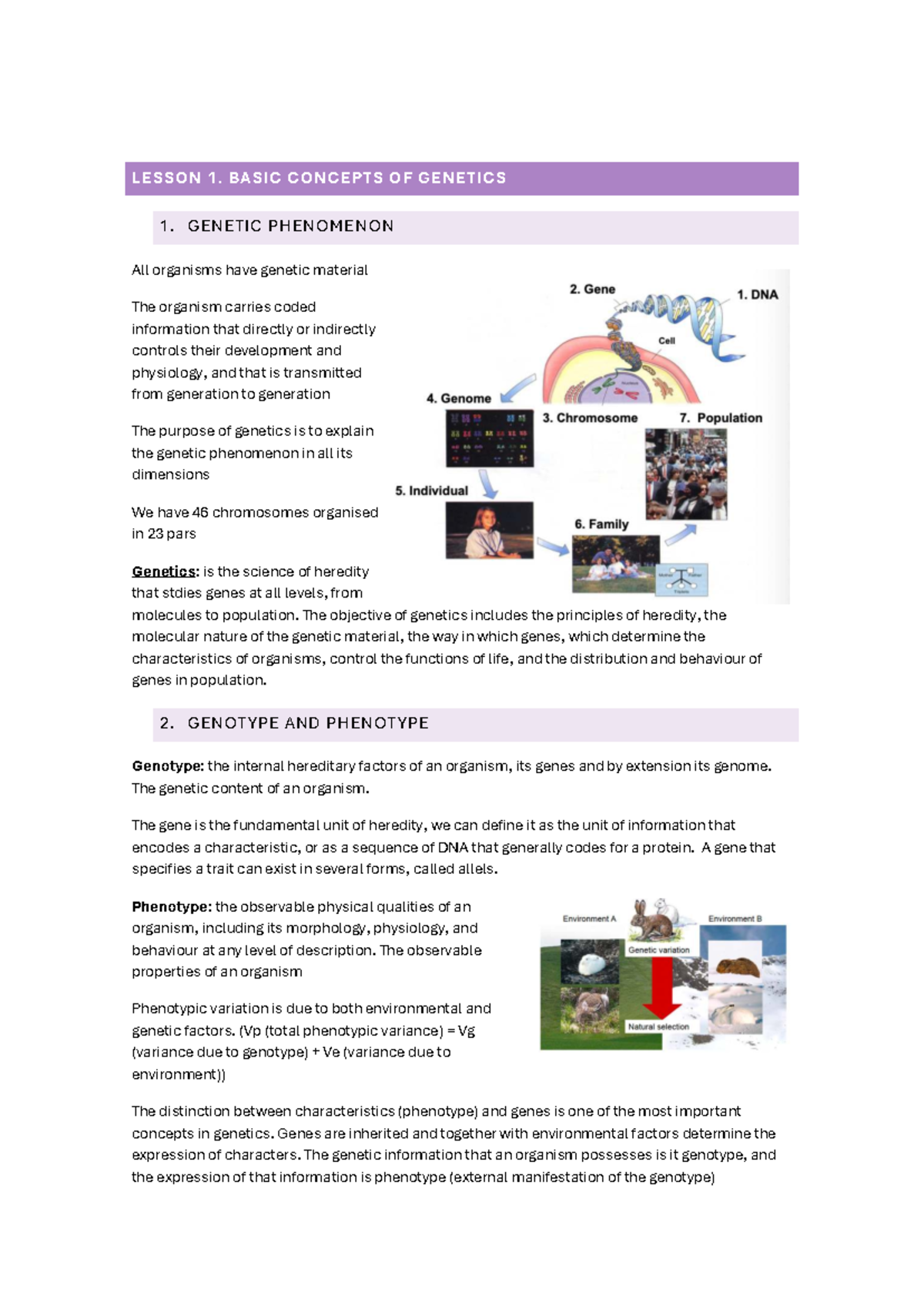 Gen - Apuntes: Basic Concepts of Genetics and Mendelian Analysis - Studocu
