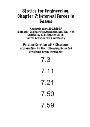 Statics for Engineering. Chapter 4 Moments. Practice Problems And ...