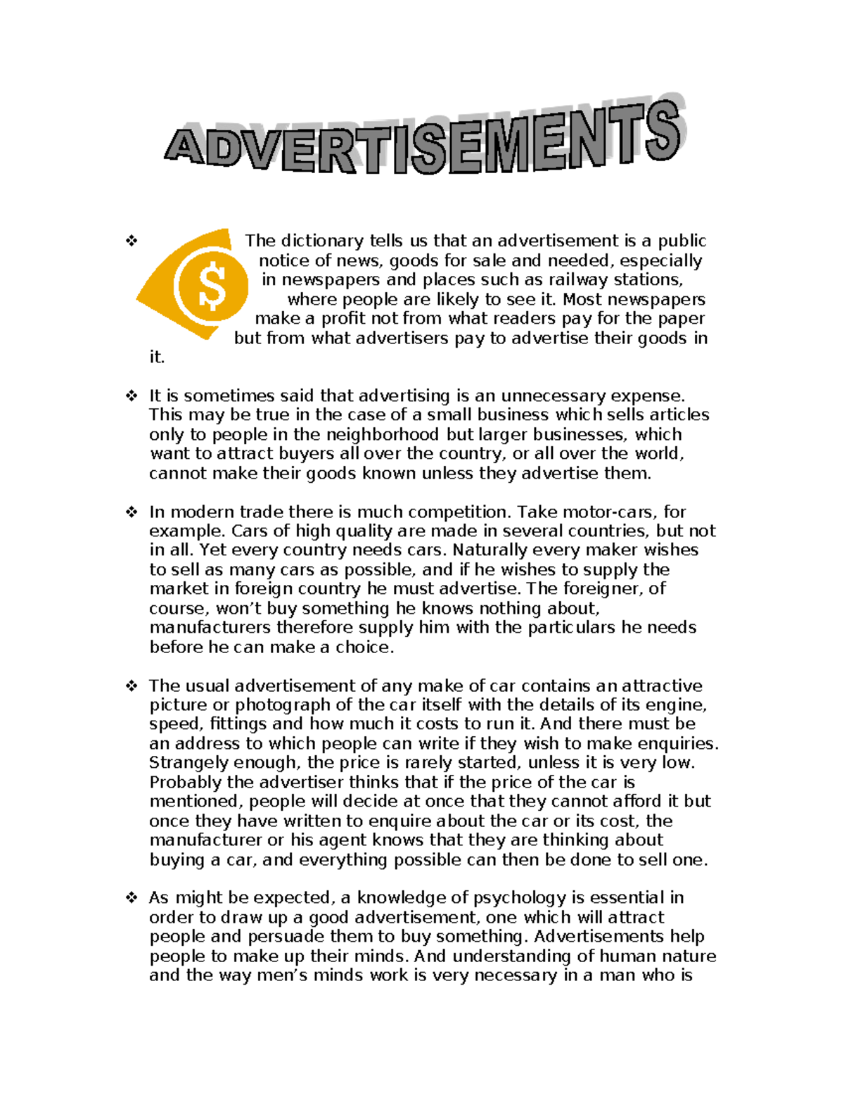 Advertising: Understanding Its Importance and Strategies - Studocu