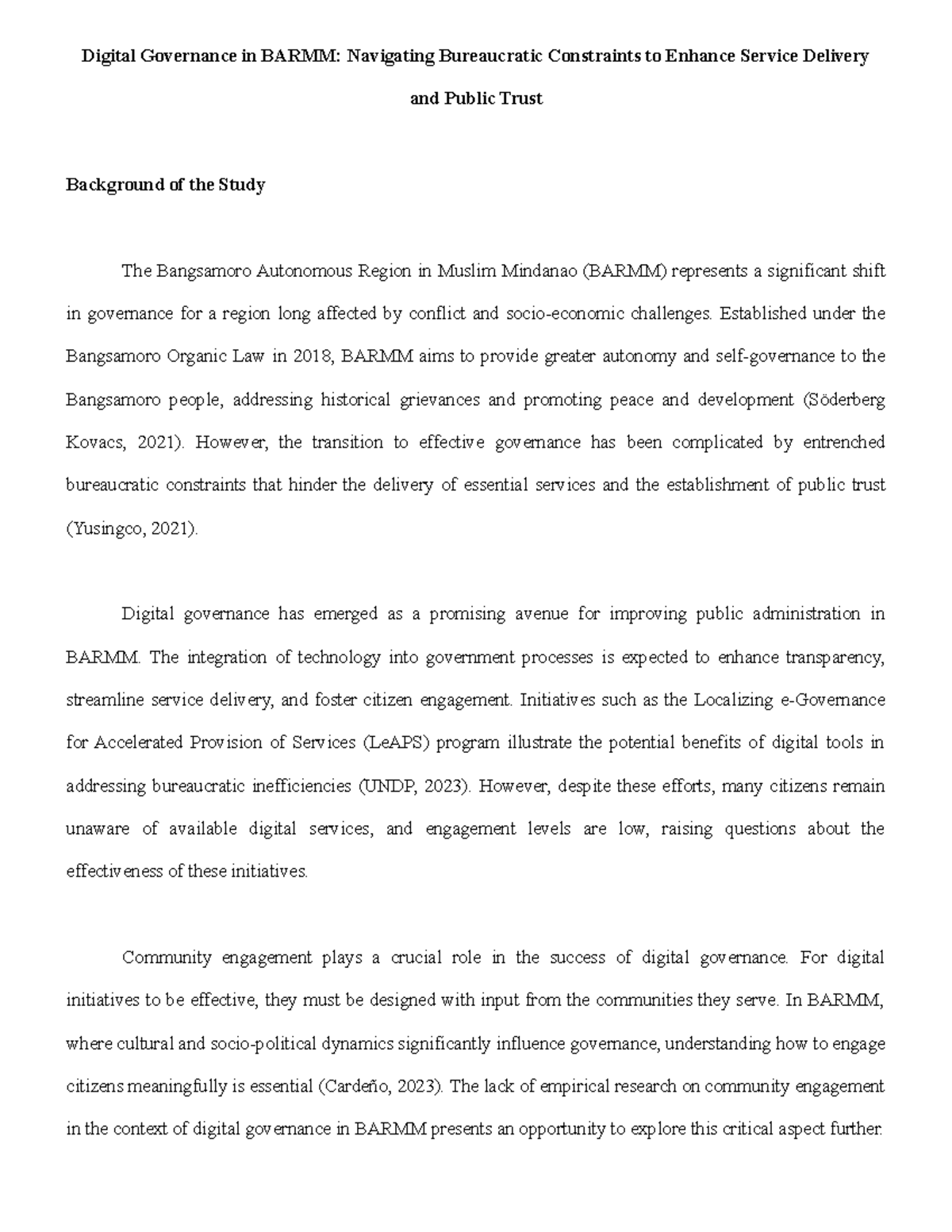 Digital Governance in BARMM: Community Engagement & Trust Challenges ...