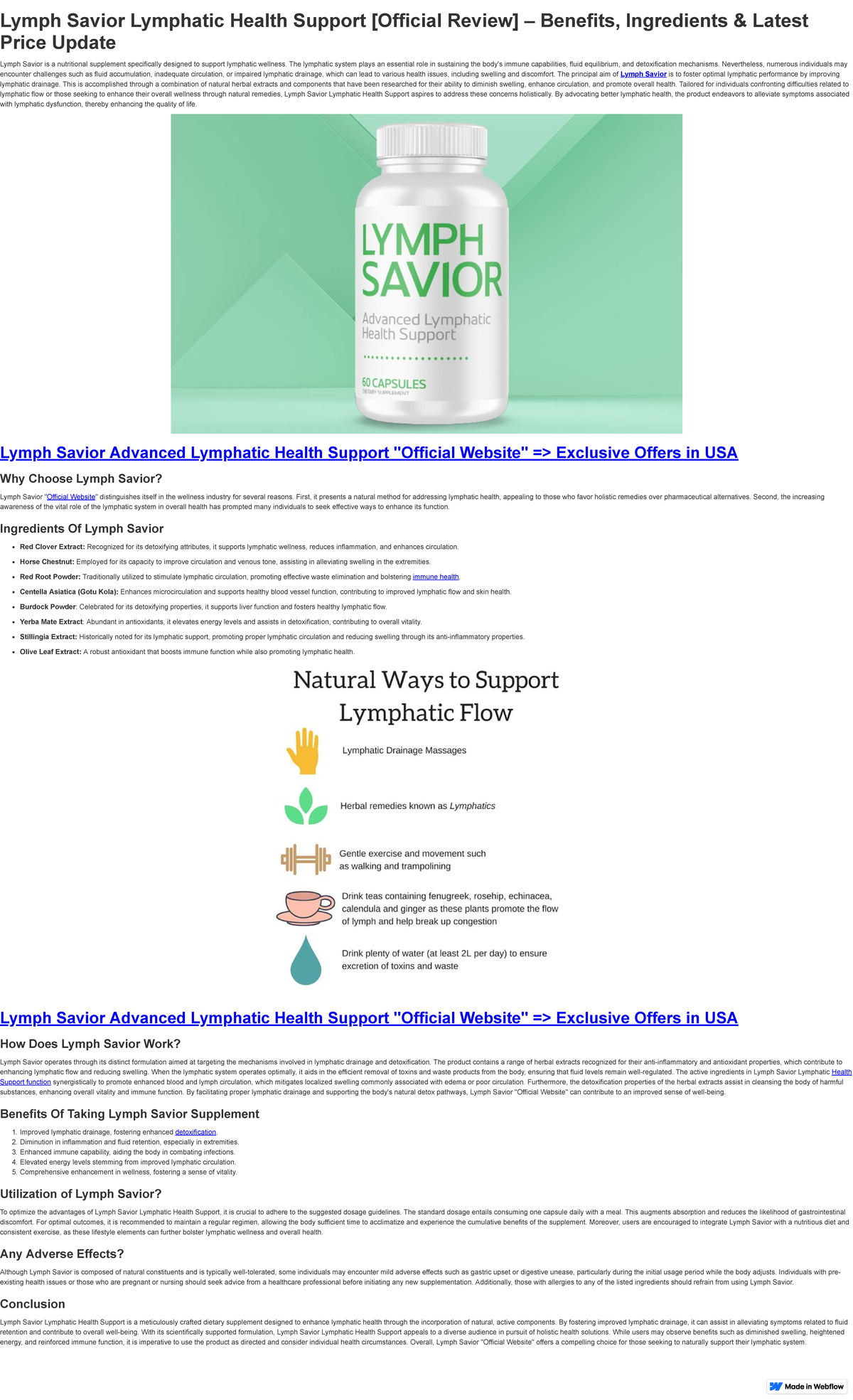 Lymph Savior Lymphatic Health Support [Official Review] – Benefits ...