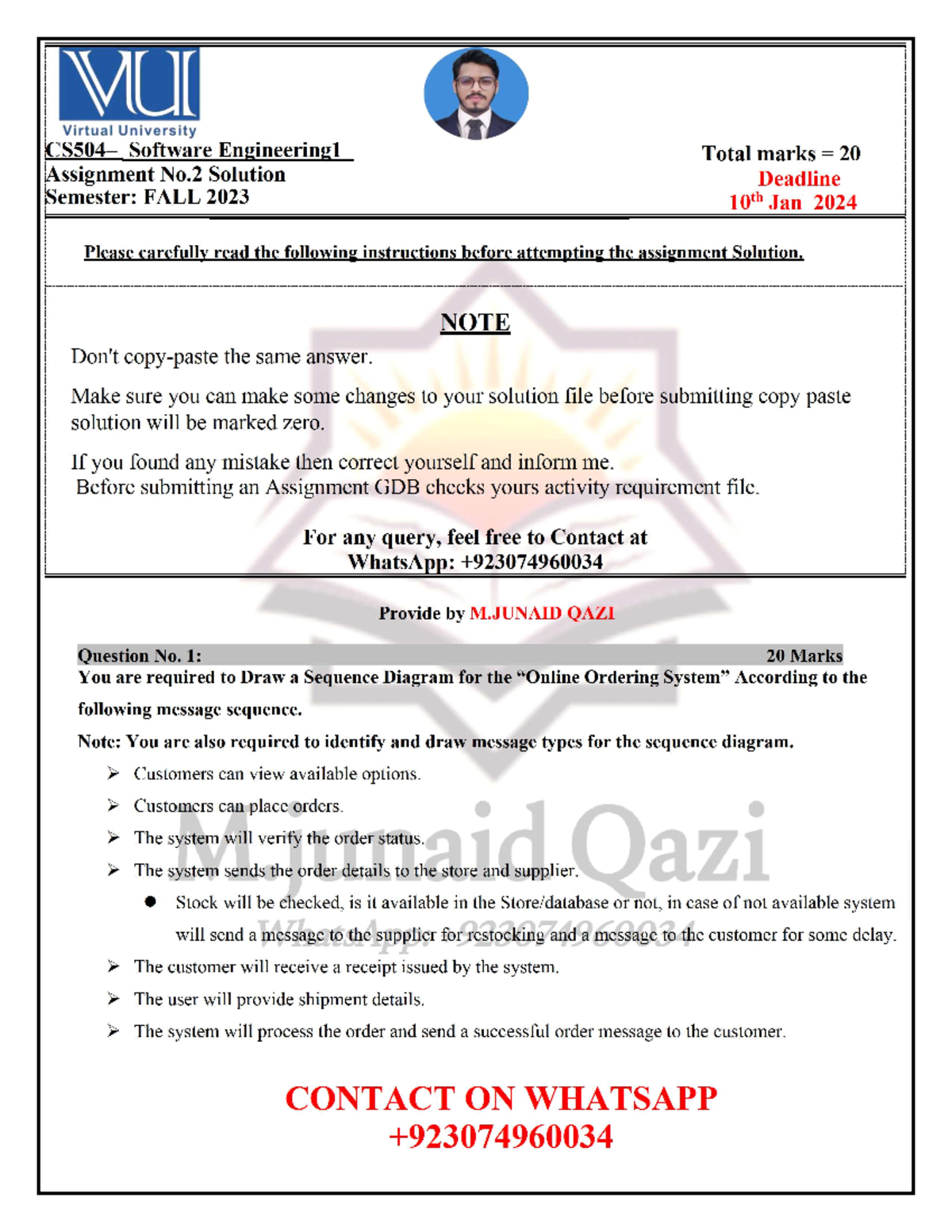 CS504-Assignment 2 Comprehensive Solutions by M. Junaid Qazi - Studocu