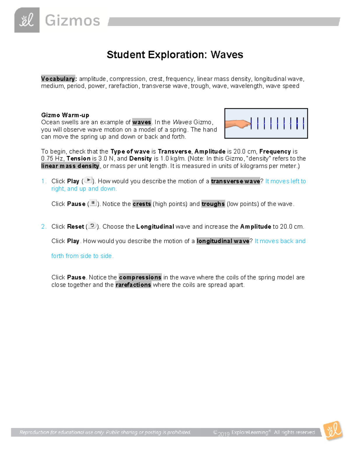 Waves Gizmo Assignment (2019): Exploring Wave Properties & Measurements ...