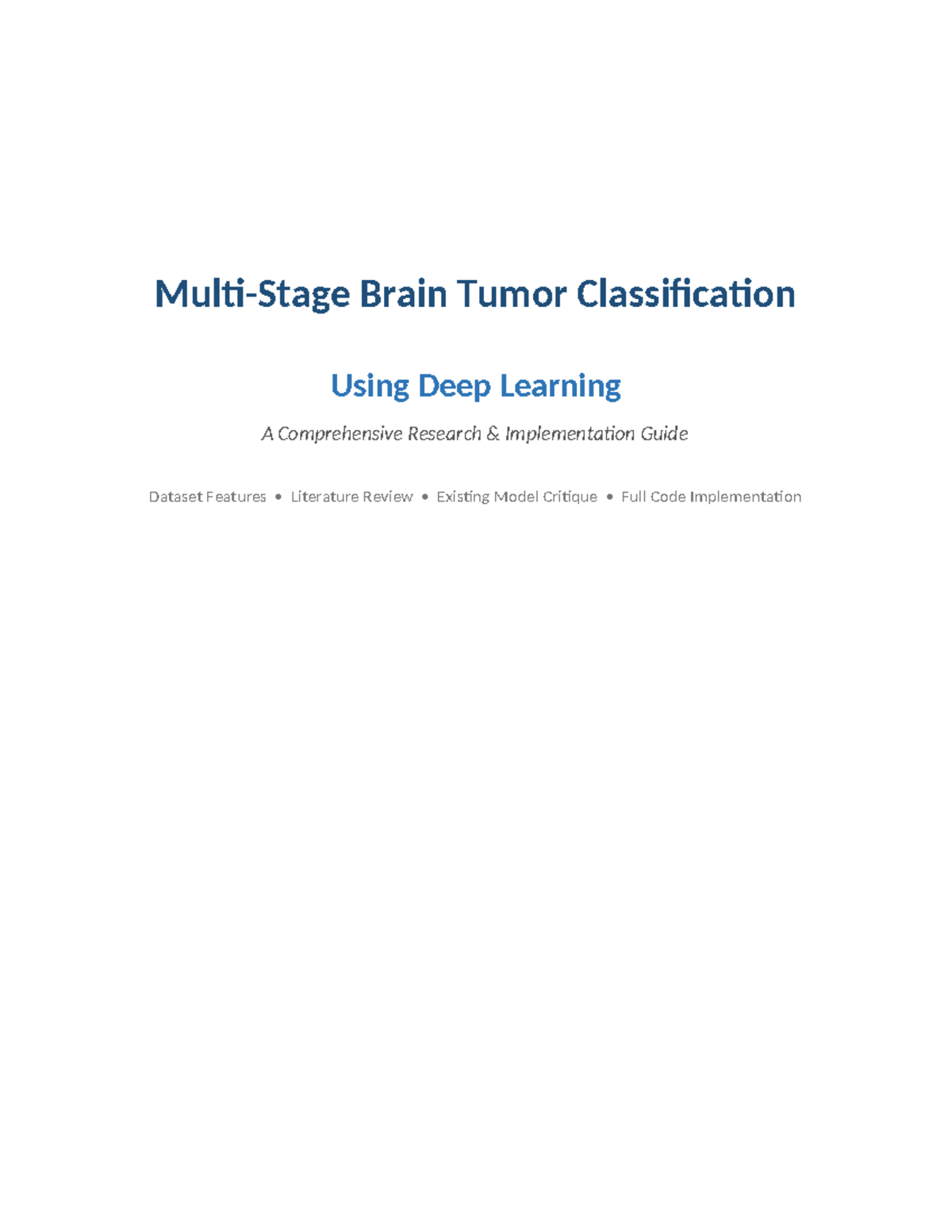 Brain Tumor Classification (CS101) - Comprehensive Implementation Guide ...