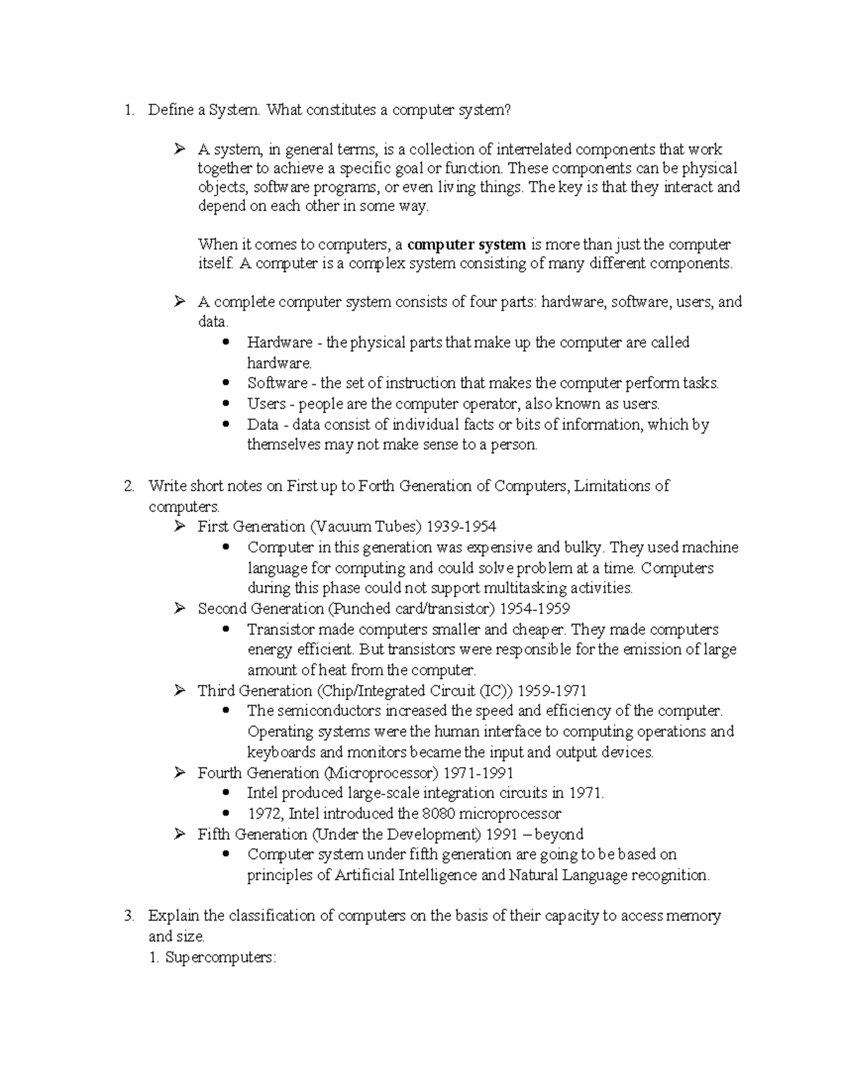 Act 1 Comprog Activity Define A System What Constitutes A Computer System A System In