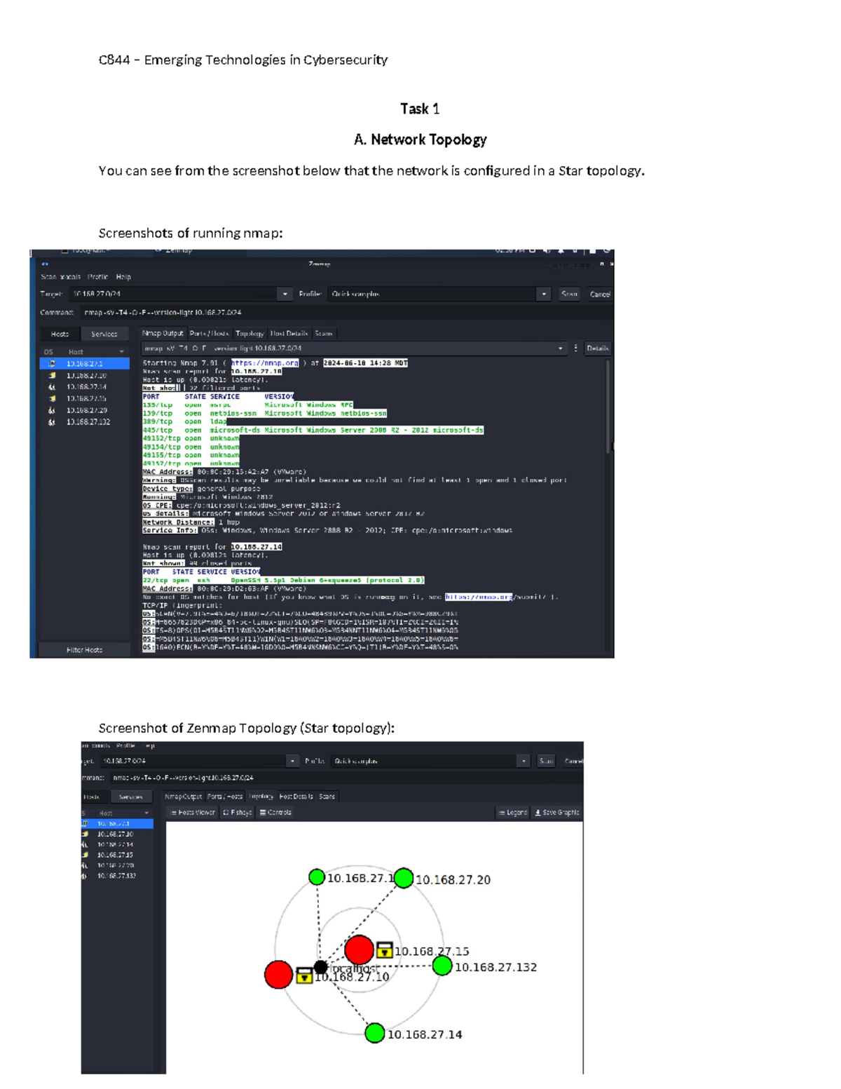 C844 Task 1 - Passed 1st Attempt - Task 1 A. Network Topology You can see from the screenshot ...