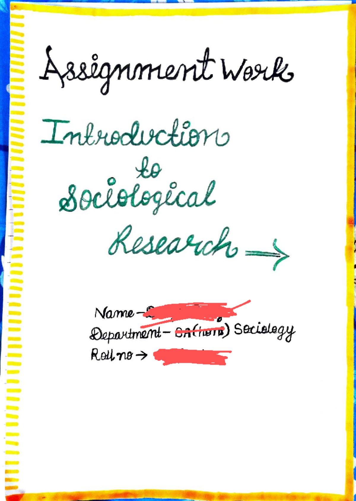 Sociological Research Methods: Theory and Application BA 01 - Studocu