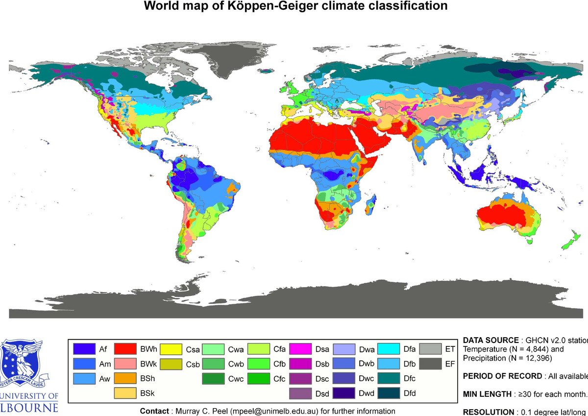 Koppen Climate Classification Framework Overview and Key Map - Studocu