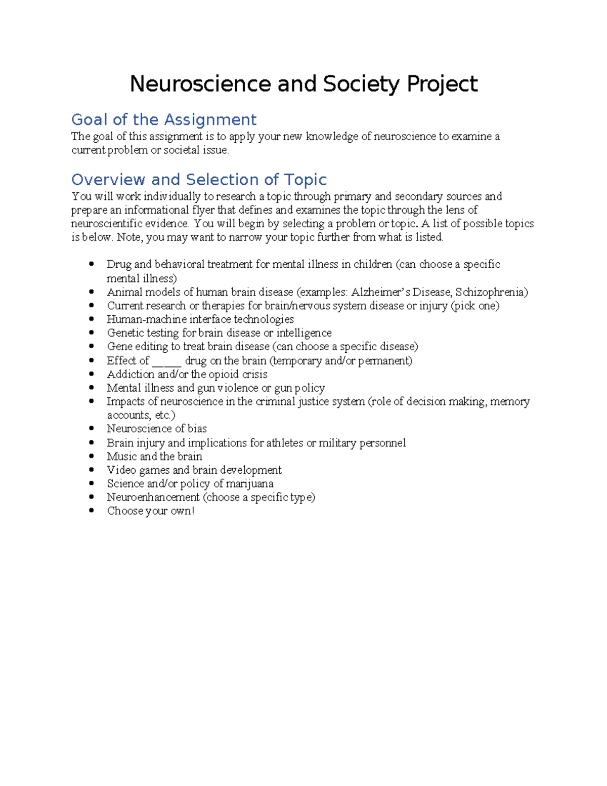 Neuroscience and Society: Exploring Current Issues in NSCI 101 - Studocu