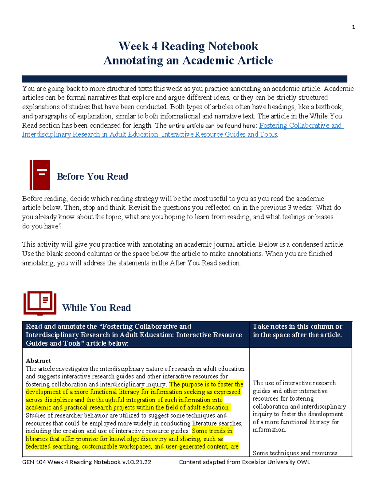 Week 4 Reading Notebook: Annotating Academic Articles - Logelin - Studocu