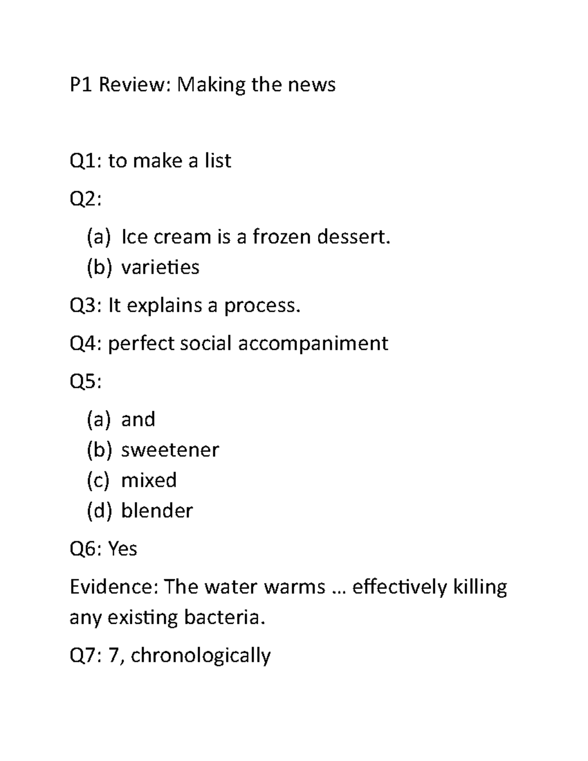 P1 Review: Ice Cream and Its Cultural Significance - Studocu