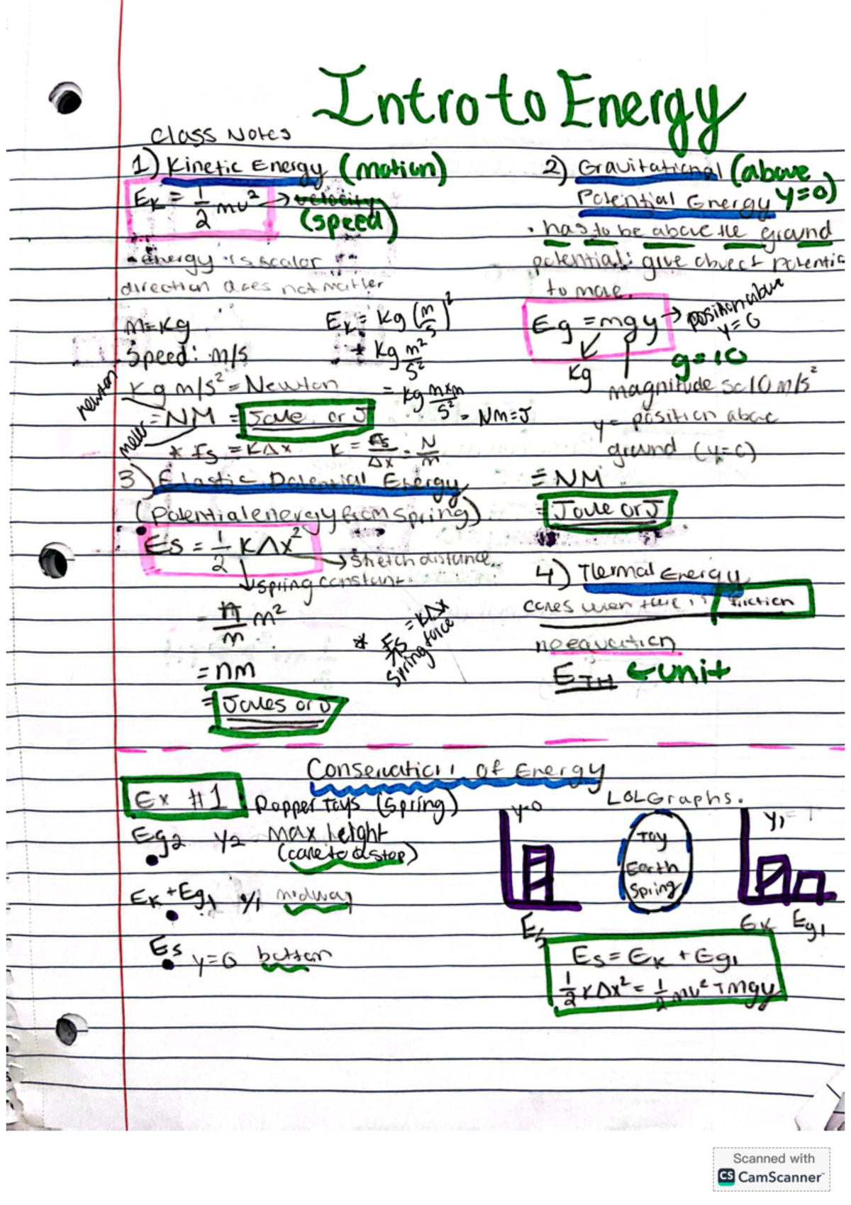 Intro to Energy Class Notes - class Notes Introto Energy 1) Kinetic ...