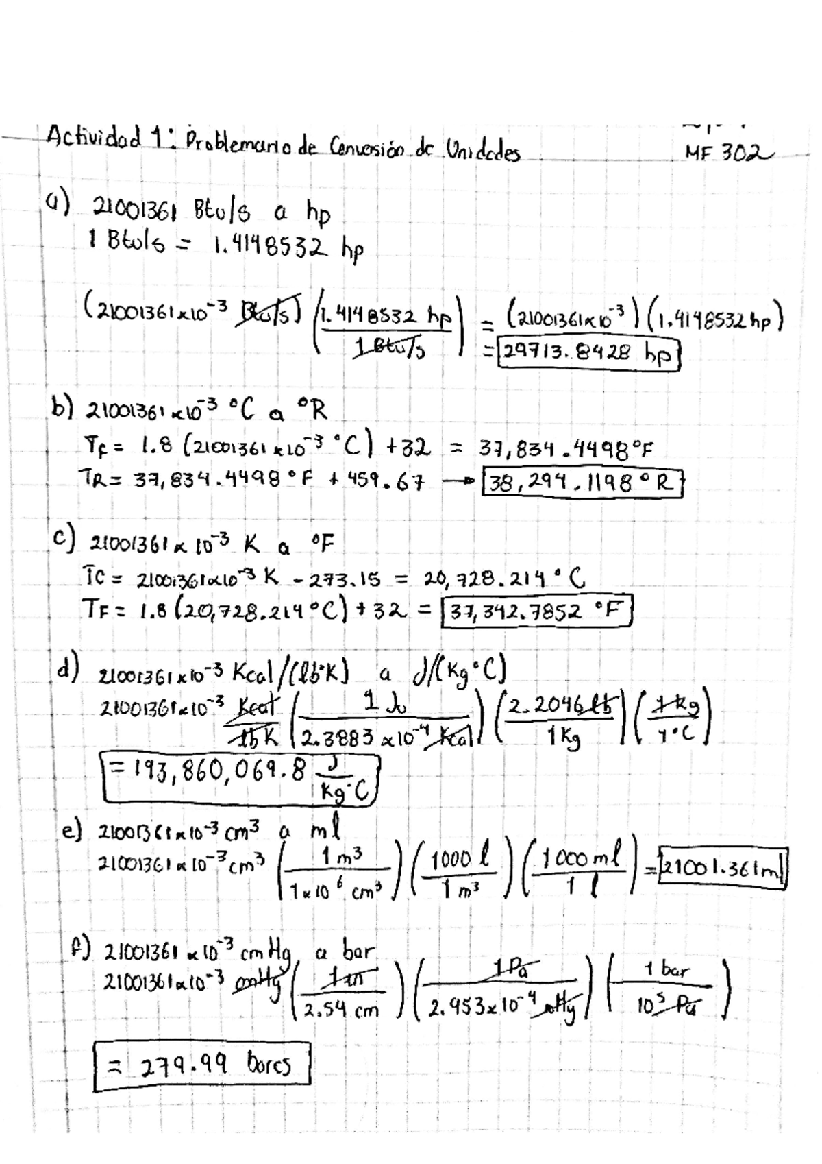 Ejercicios Resueltos de Conversión de Unidades - Aclaraciones - Studocu