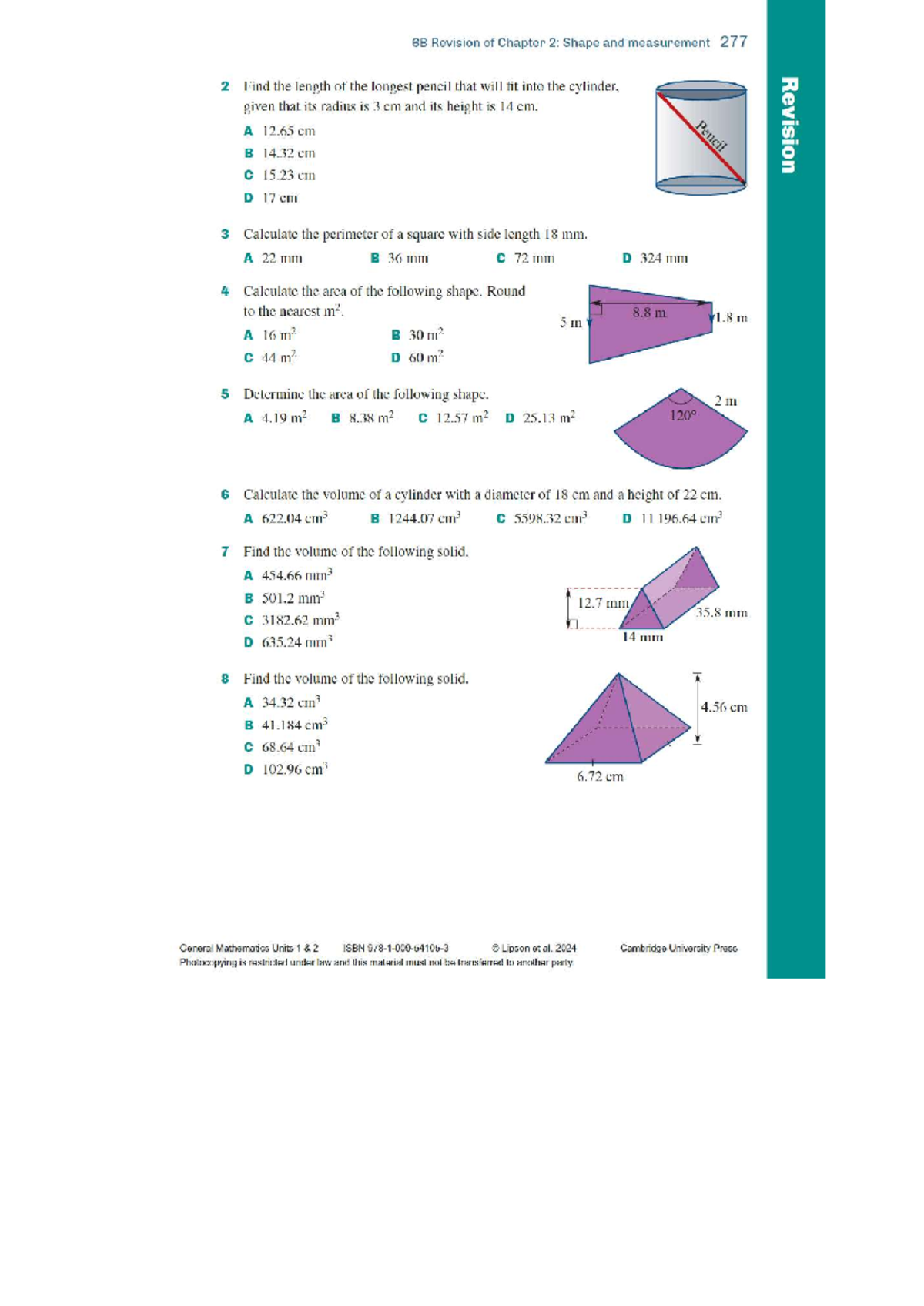 6B Revision of Chapter 2: Shape and Measurement - General Maths Exam ...