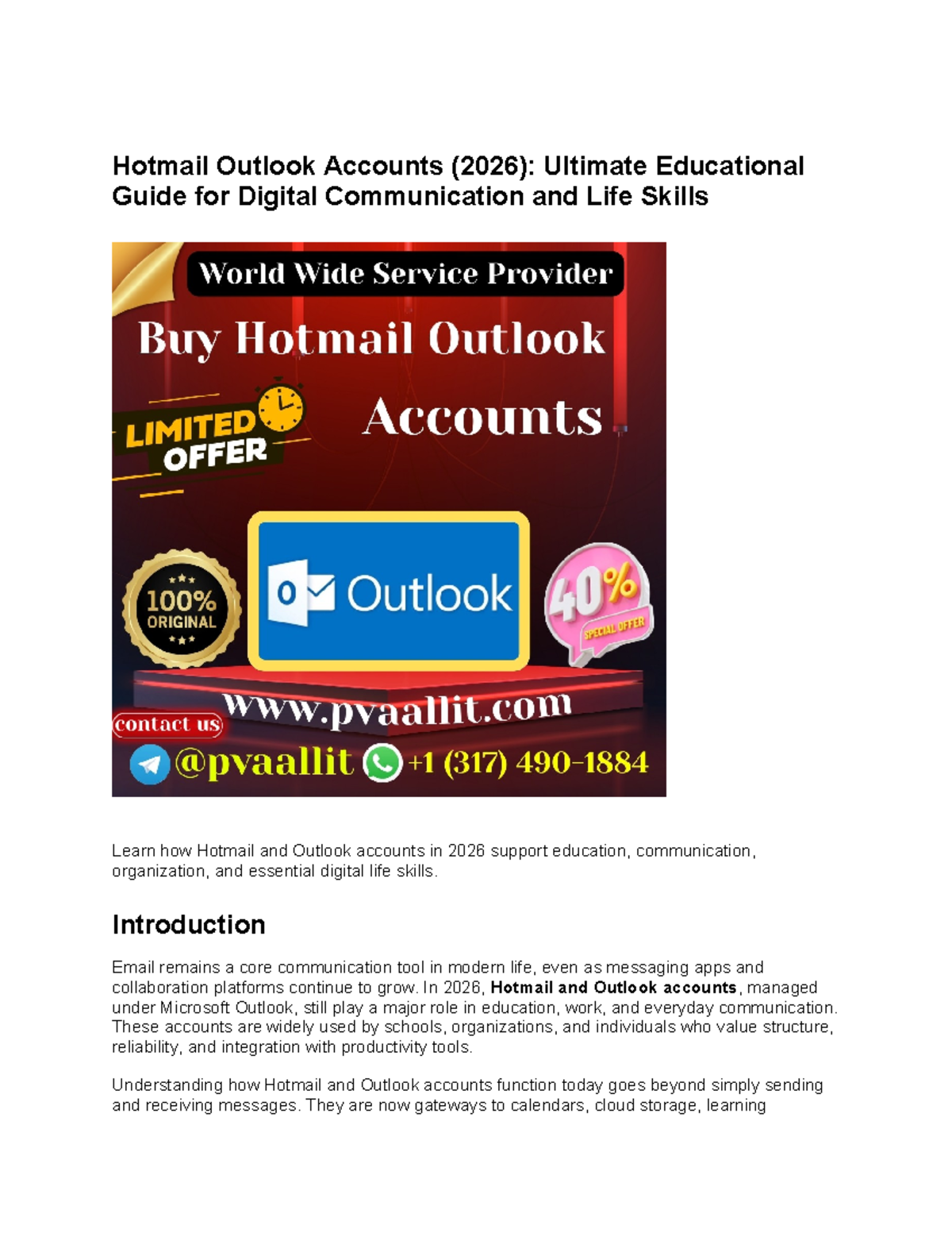 Hotmail & Outlook Accounts (2026): Essential Guide for Digital Skills ...