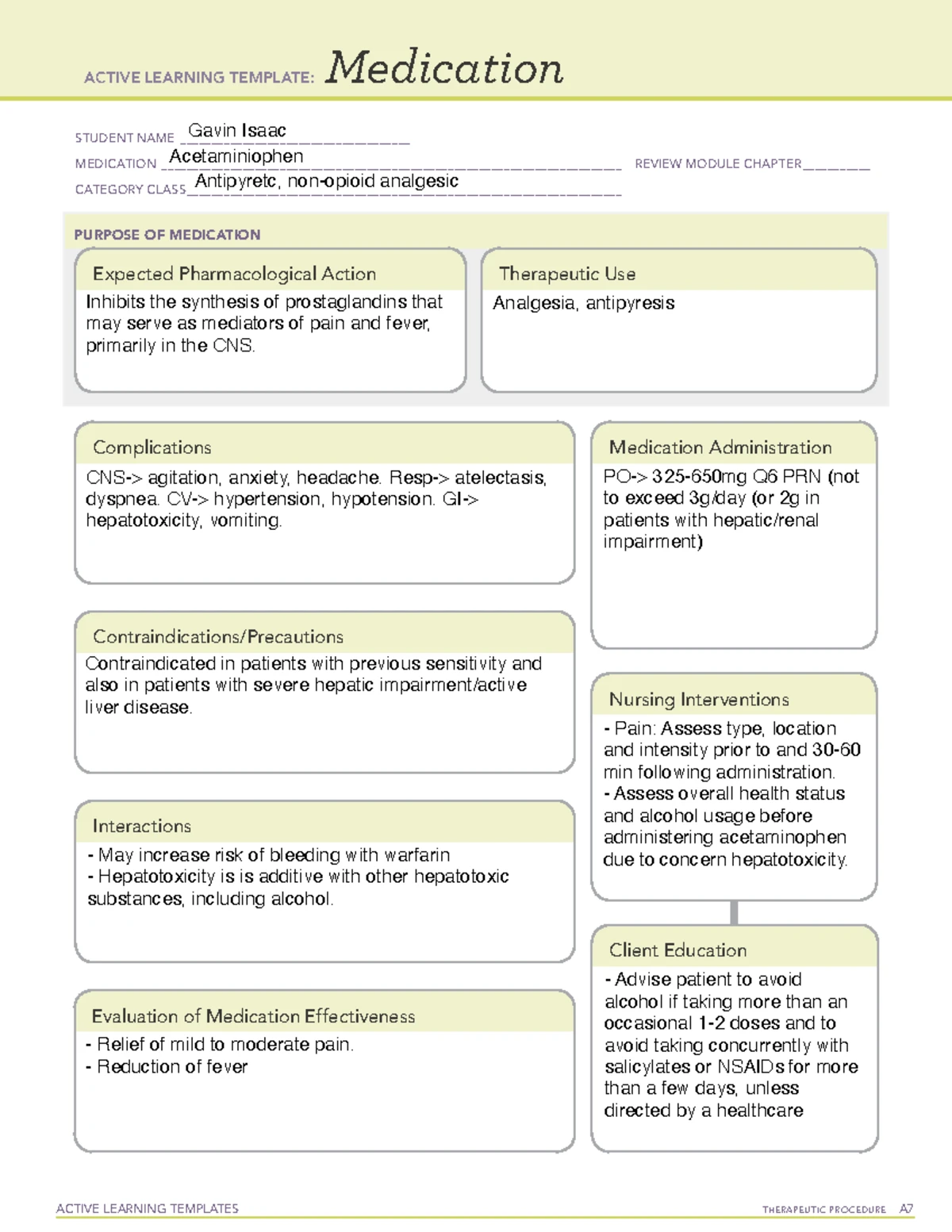 Buspirone - ATI Med card - ACTIVE LEARNING TEMPLATES THERAPEUTIC ...