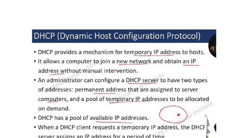 DHCP (Dynamic Host Configuration Protocol) Overview and Mechanism - Studocu