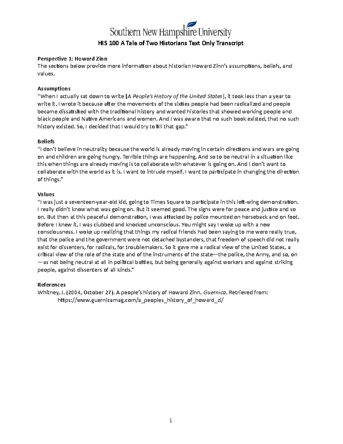 HIS 100 A Tale of Two Historians Text Only Transcript - HIS 100 A Tale ...