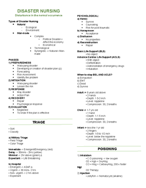 MS- Disaster- Nursing - Studocu