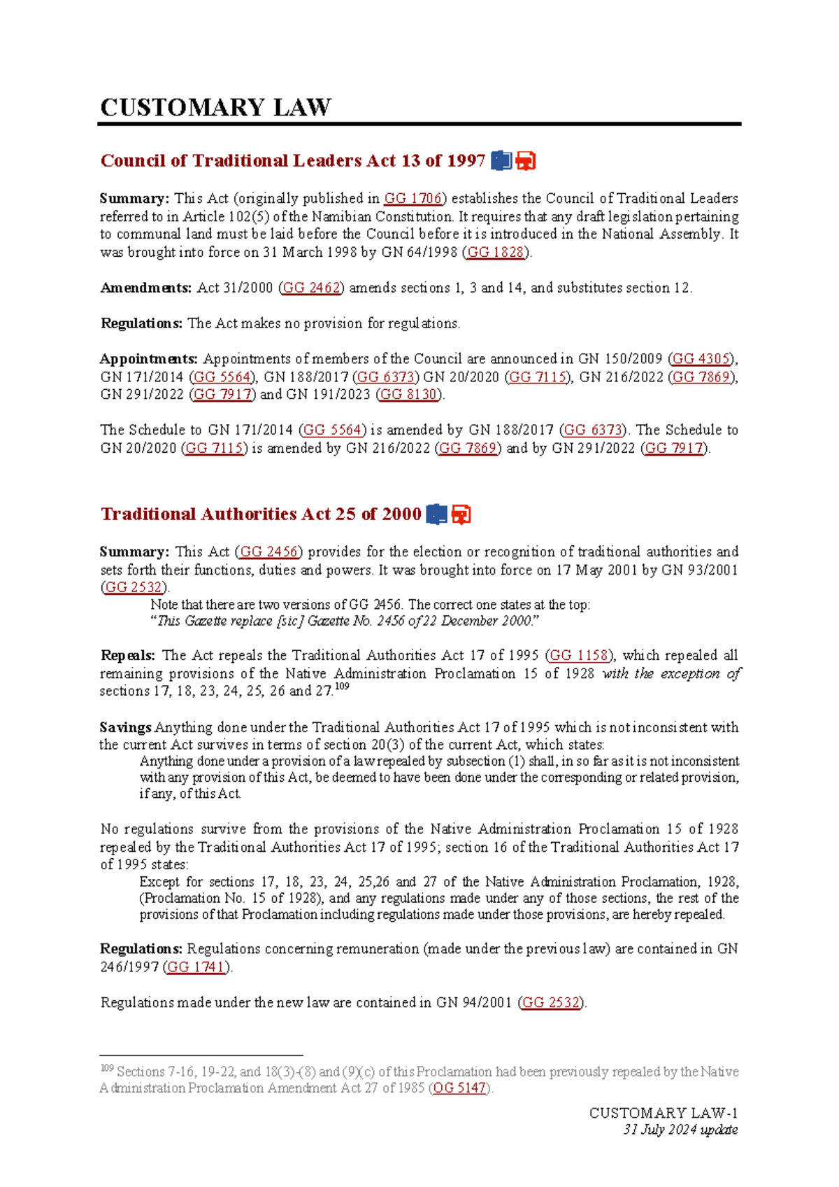 Customary Law Overview and Key Regulations in Namibia - Studocu
