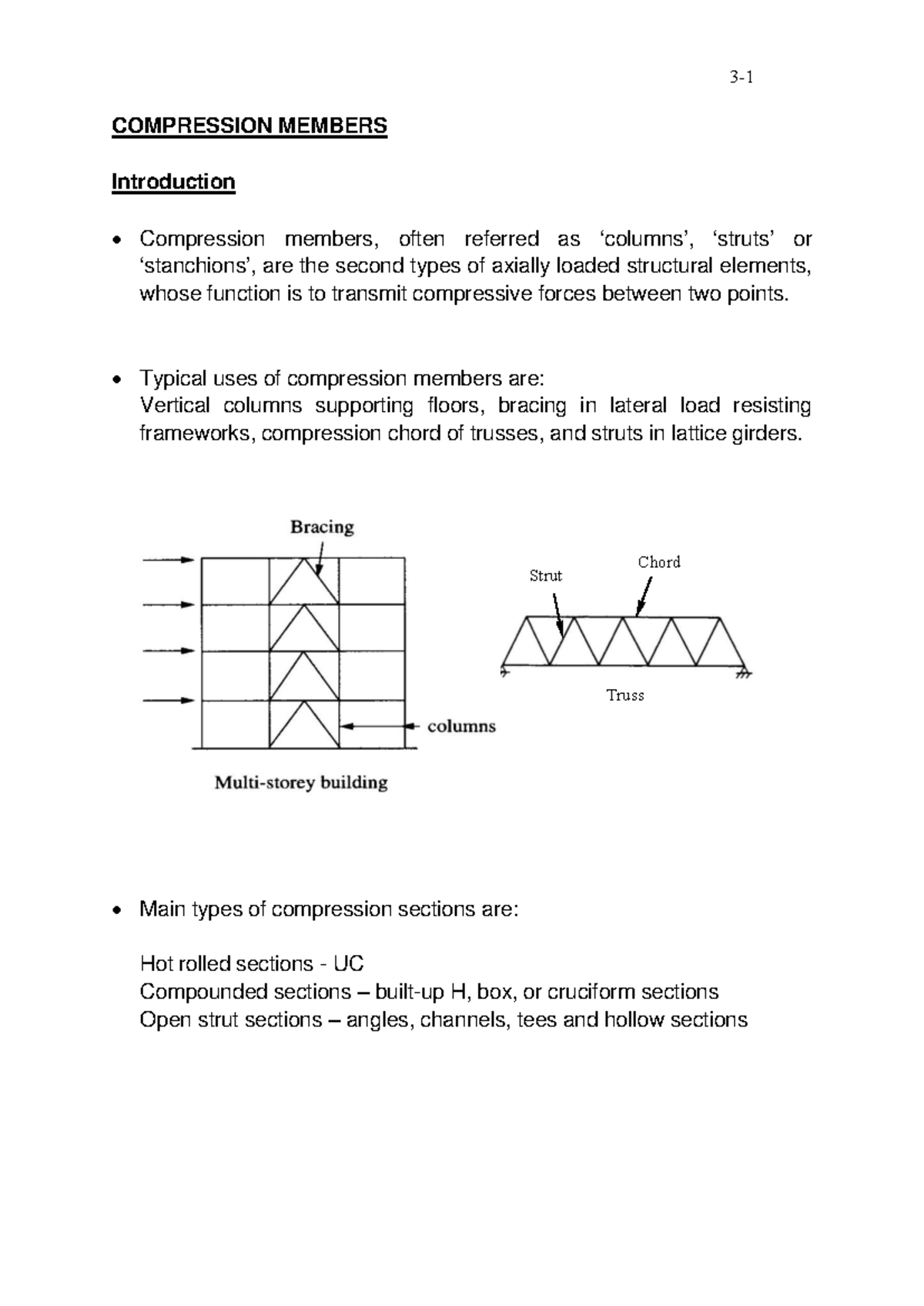 Chapter 3 - Compression Members: Analysis and Design Principles - Studocu