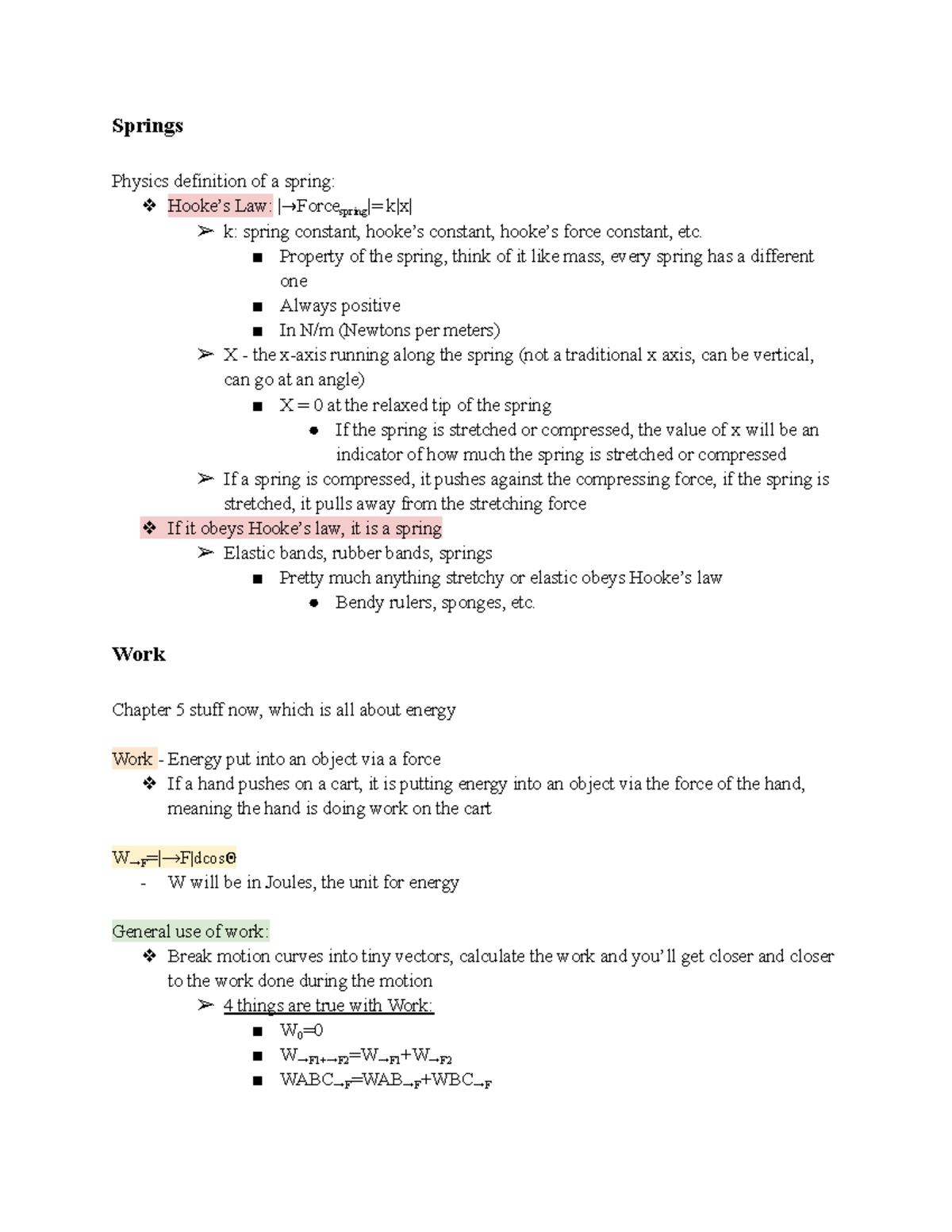 Work-Energy Theorem & Mechanical Energy Conservation - PHYS 7-3 Notes ...