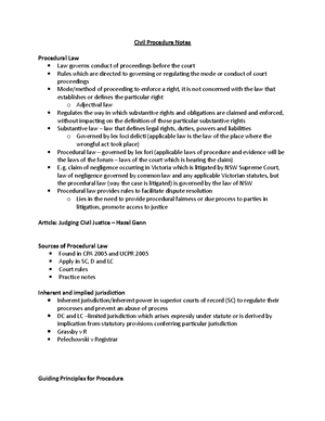 CCP final notes - Criminal procedure act ####### Sources of Criminal ...