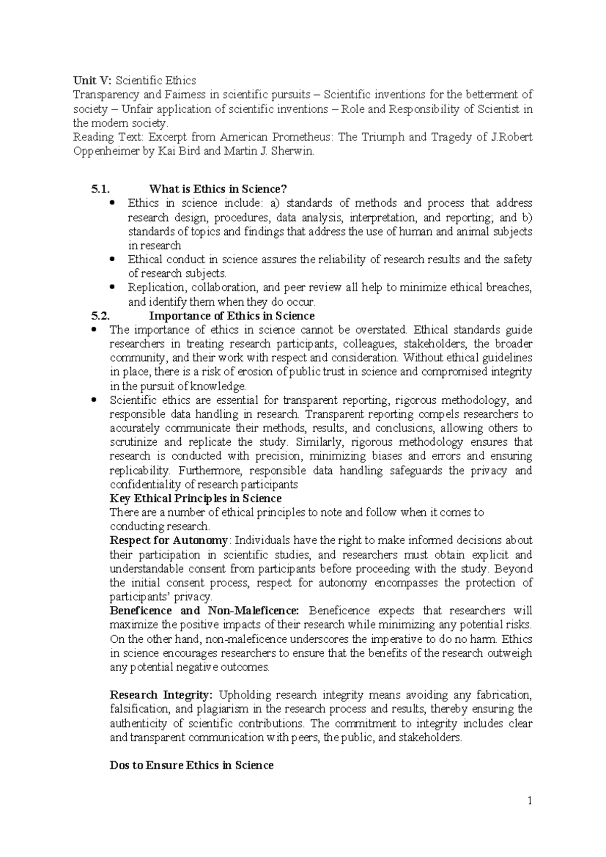 Unit IV - Social Ethics - GE3791 Lecture Notes on Ethical Reasoning ...