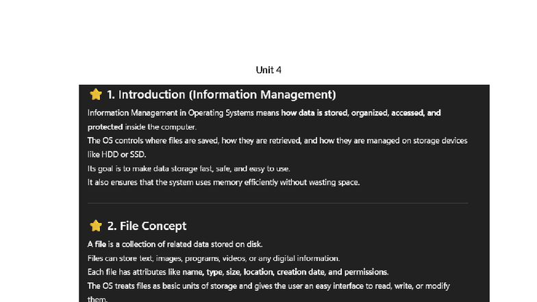 Unit 4: Directory Structures and Disk Management in Operating Systems - Studocu